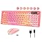 Amazon.com: Pink Light Up Keyboard and Mouse Wireless,Cute 2.4Ghz ...