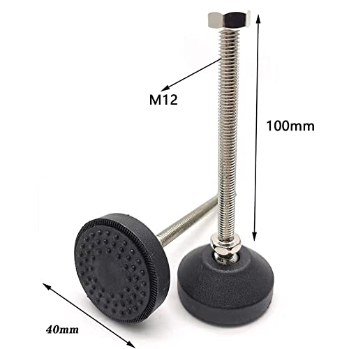 SHUIOG Pack of 4 Adjustable Feet M12 x 100 mm Adjusting Screw ...
