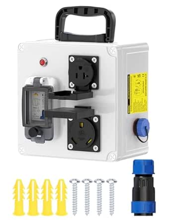 DIHOOL Outdoor Power Distribution Box with Name 5-20 and TT30 and 40 ...