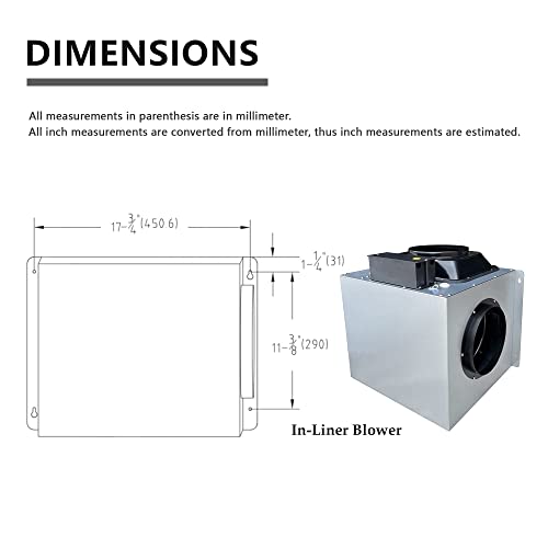 SINDA 48" Ventilator Insert Built-In Range Hood Insert with Inline ...