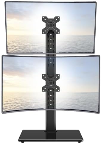 Amazon.com: HUANUO Dual Monitor Stand,Vertical Stack Screen Free ...
