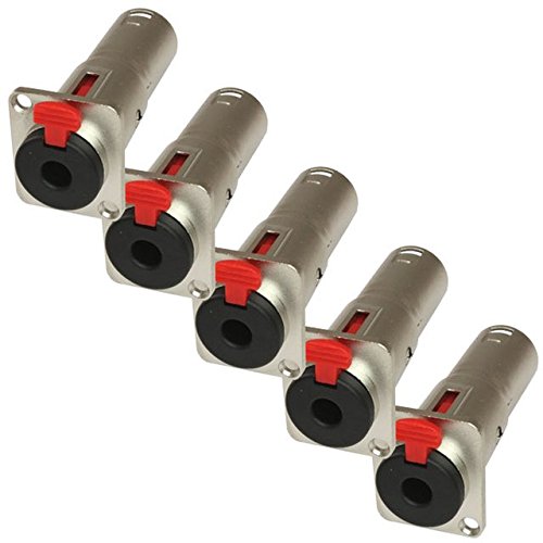 5 pack: 1/4 TRS to XLR male pass through panel mount jack : Amazon.in ...