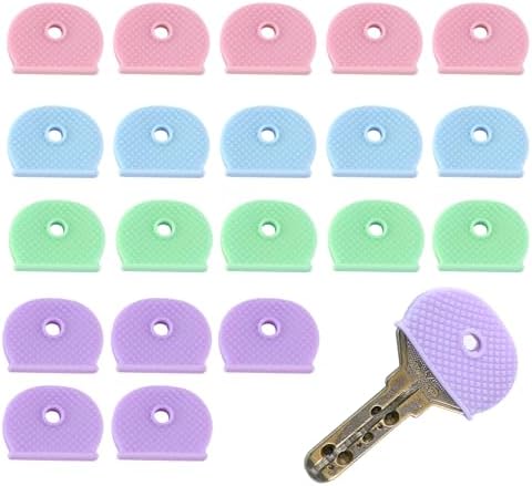 20 Pcs Key Covers Caps, Key Toppers Tags Set Key Identifier Caps Rubber ...