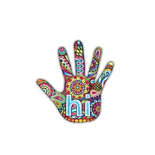 Amazon.com: High Five Sticker Colorful Hand Decal by Megan J Designs ...