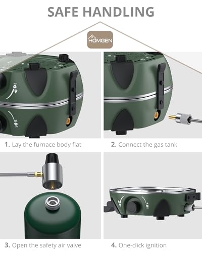 HOMGEN Portable Dual Burner Propane Stove - 20,000 BTU Foldable Camping ...