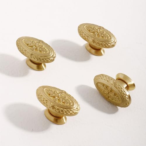 DAPANIY Brass Cabinet Knobs Antique Drawer Knobs, Copper Drawer Knobs Oval Handles Knobs Antique ...