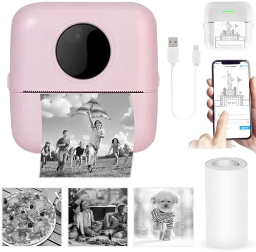Mokeum Mini Imprimante Portable, Mini Imprimante Thermique, Mini ...