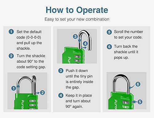 Snapklik.com : Puroma 4 Pack Combination Lock 4 Digit Locker Lock ...