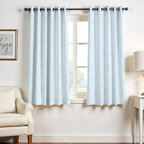 Amazon.com: Mayfair Linen 3 Ply Semi Sheer Linen Curtains 54 Inch ...