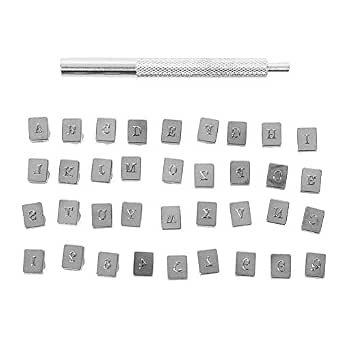 Metal Punch Tool, 36Pcs 3mm Alphabet, Leather Printing Carving, Marking ...
