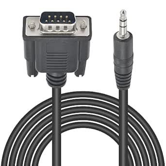 Poyiccot DB9 to 3.5mm Serial Cable 6feet /1.8m, DB9 Male to 3.5mm Male ...