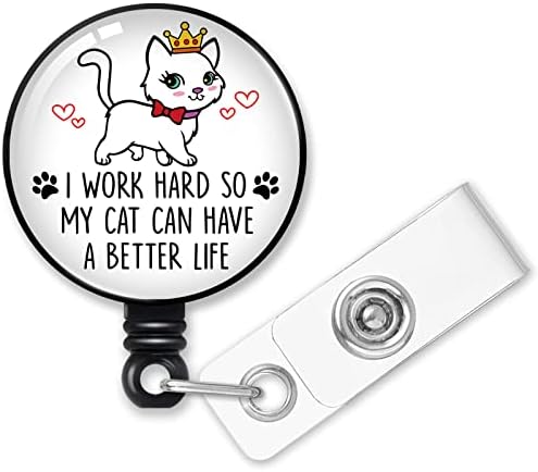 Amazon.com : QYUVK Retractable I Work Hard so My Cat Can Have A Better ...