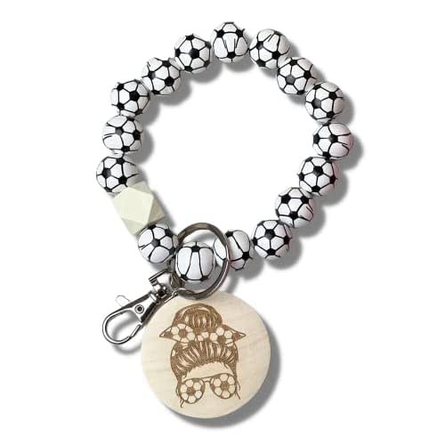 Amazon.com: Legacy and Light Soccer mom Keychain Bracelet, Messy Bun ...