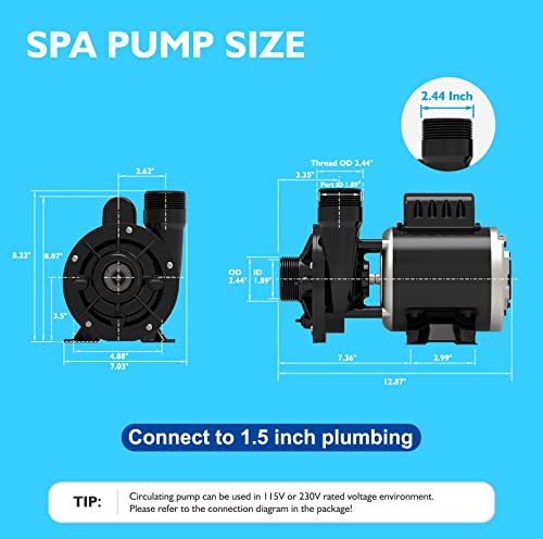 Snapklik.com : LINGXIAO SPA Circulation Pump, Single Speed Hot Tub ...
