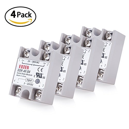 ASEL 4PCS SSR-40DA Solid State Relay Single Phase Semi-Conductor Relay ...