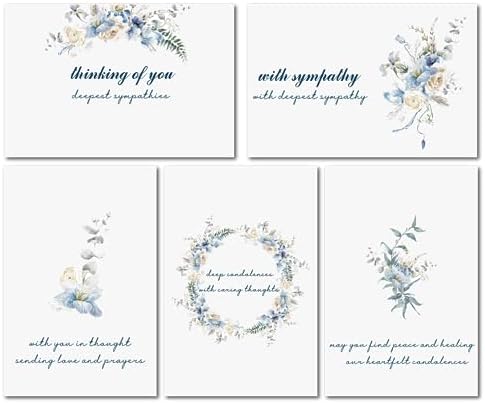 Amazon.com : Faccito 30 Set Sympathy Cards with Envelopes and Stickers ...
