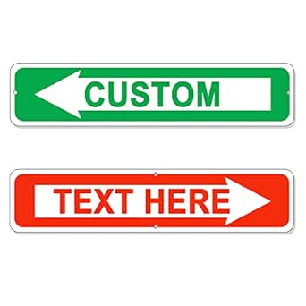 Amazon.com: Weatherproof Arrow Street Signs Customized 20x6 Inches ...