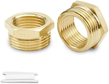 2 Pcs Copper Connector Brass Connector 1/2" Female to 3/4" Male BSP ...