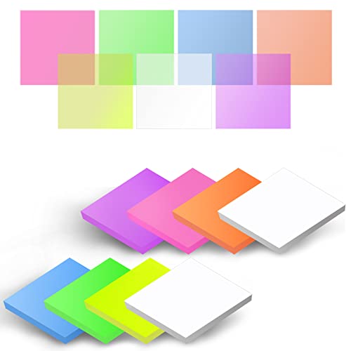 iKyce 400 Sheets Transparent Sticky Notes， 3 x 3 inch Clear Self-Sticky ...