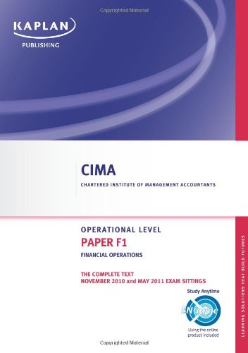 CIMA STUDY TEXT F1 FINANCIAL OPERATIONS: CIMA paper F1 (Paper F1 ...