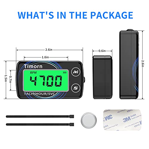 Snapklik.com : Small Engine Tachometer Hour Meter: Digital Inductive ...