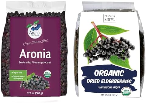 Amazon.com: Organic Dried Aronia Berries and Elderberries Bundle : Grocery & Gourmet Food