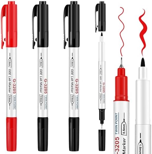 Amazon.com: Janlaugh Alcohol Resistant Laboratory Markers, Black Dual ...