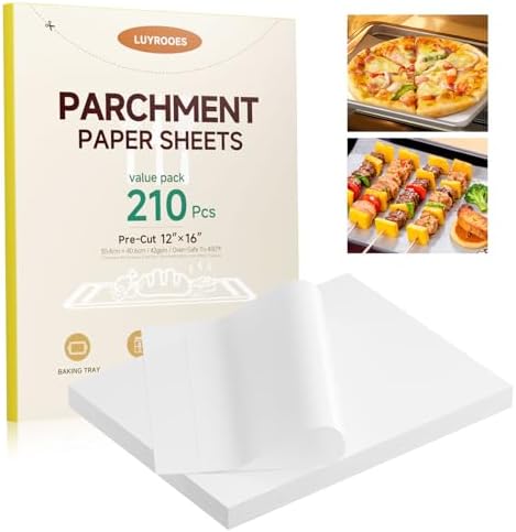 Amazon.com: LUYROOES 210 Count Parchment Paper Sheets 12x16In, Pre-Cut ...