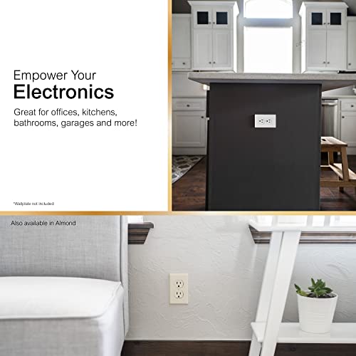 Snapklik.com : UltraPro Duplex Heavy-Duty Receptacle, White, Wall ...
