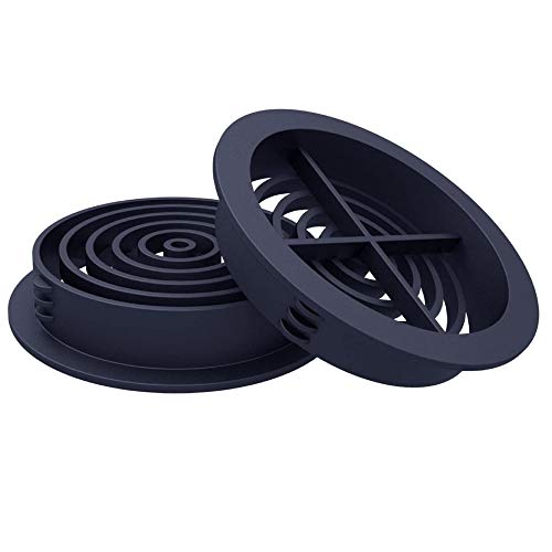 50 x 70mm Blue/Black Plastic Round Soffit Air Vents/Upvc Push in Roof ...