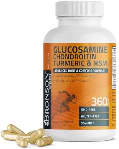 Amazon.com: Bronson Glucosamine Chondroitin Turmeric & MSM Advanced ...