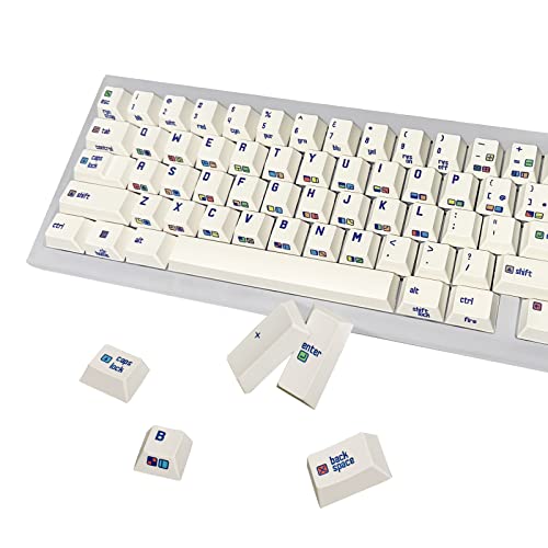 153 Keys Retro Beige Keycaps, Cherry Profile Keycaps Dye Sublimation ...