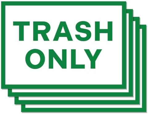 Amazon.com: Trash Only Signs, Self Adhesive Weatherproof Vinyl Stickers ...