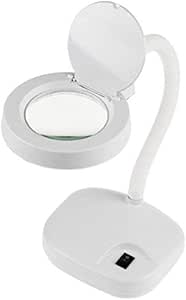 5 X Magnifiers with 39 LED Light HD Desktop with Lid Magnifying Glass ...