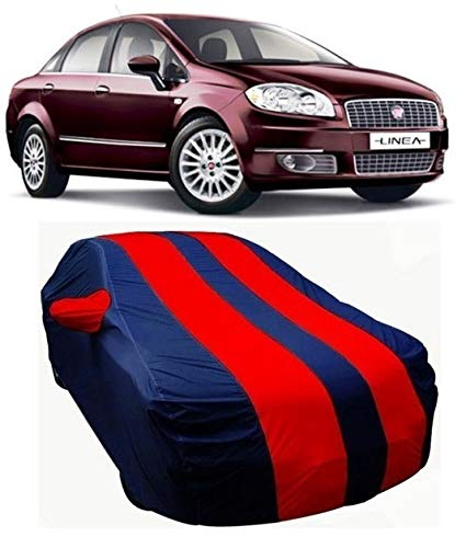 DgTrendz Elegant RED Stripe Car Cover for Fiat_Linea with Mirror ...