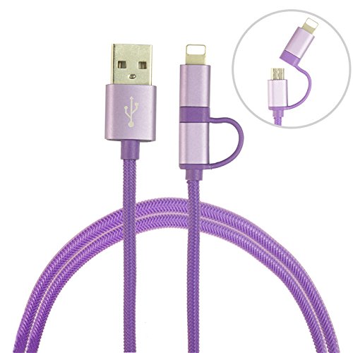 N&You Plastic 2 In 1 USB Purple Cable For Iphone And Android Users ...