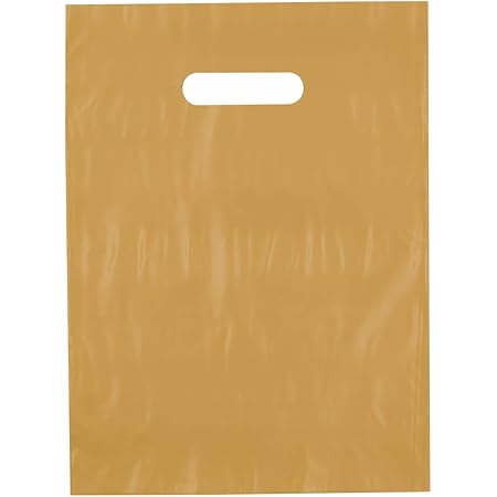 Amazon.com: 9x12 Gold"Thank You" Die Cut Handle Plastic Bags 50/cs ...