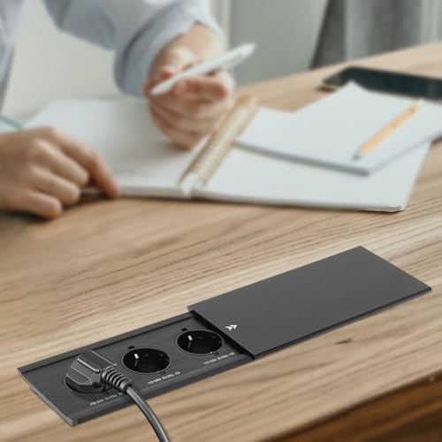 JINPRDAMZ Recessed Table Socket 3 Outlet Recessed Worktop with Sliding ...