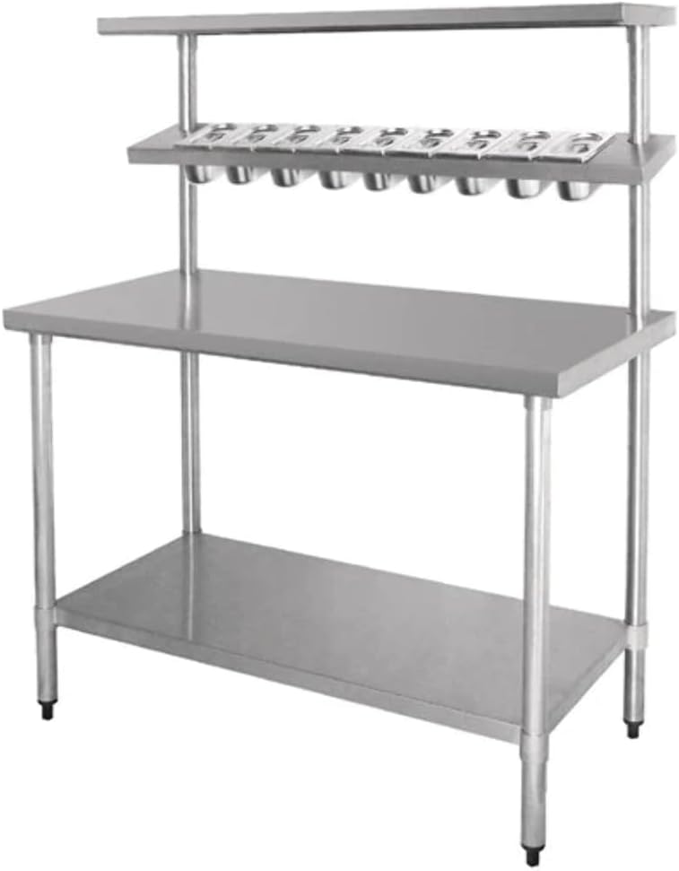 Quattro 1200mm Wide Stainless Steel Chef's Food Prep Table with GN Pan ...