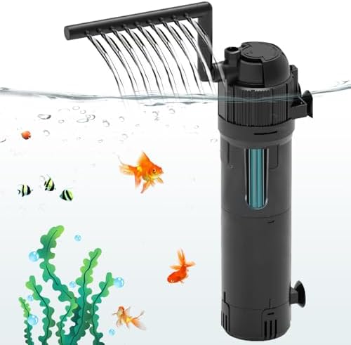 BAITAI Internal UV Fish Tank Filter,400L/H 4W Aquarium Filter Pump ...