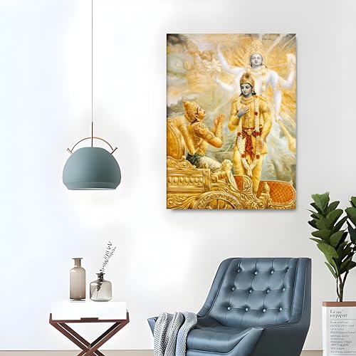 Lord Krishna Ji Poster | Mahabharat Geeta Gyan Poster | Bhagavad Gita ...