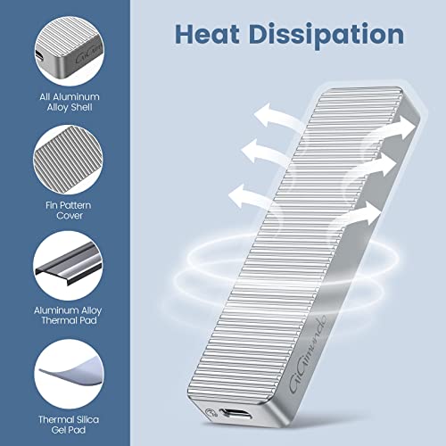 GiGimundo AJS10C M.2 NVMe Enclosure - CNC Aluminum Shell, UASP ...