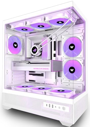 KEDIERS G8 Pre-Installed 6 × 120mm PWM ARGB Fan, ATX Mid Tower PC Case ...