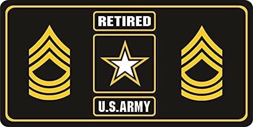 Amazon.com: Combo Laser & Diamond Engraved US Army Retired Tag Vanity ...