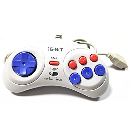 Amazon.com: Retro Game Wired Game Controller For SEGA Genesis 6 Button ...