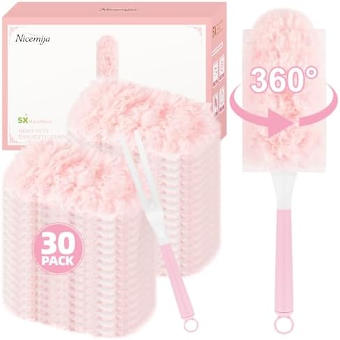 Amazon.com: Nicemiya 30 Count Pink Duster Refills Compatible with ...