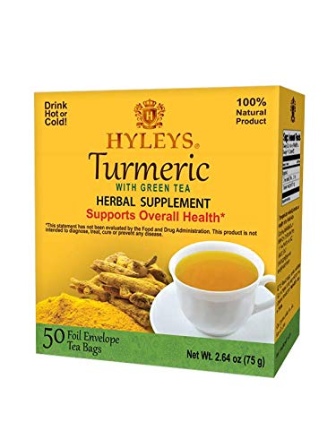 Amazon.com : Hyleys Turmeric with Green Tea - 50 Tea Bags : Grocery ...