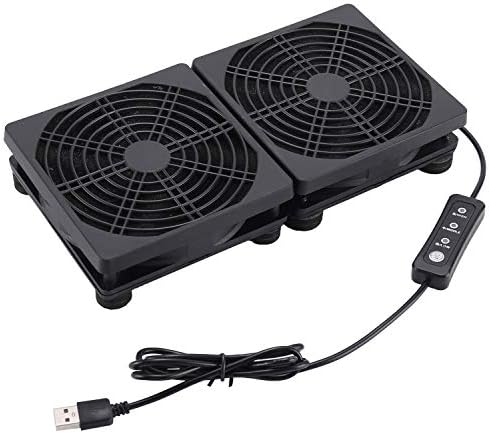 PANO-MOUNTS 120mmx2 240mm 5V Dual USB Powered PC Router Fans with Speed ...