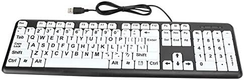 USB Wired Keyboard,Large Print Letter Computer Keypad High Contrast ...