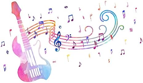 Amazon.com: PLIGREAT Colorful Rainbow Music Notes Wall Stickers ...